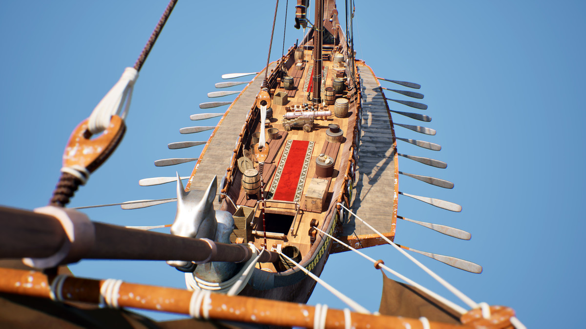 Dromon Galleon Sail Ship - 3D Model