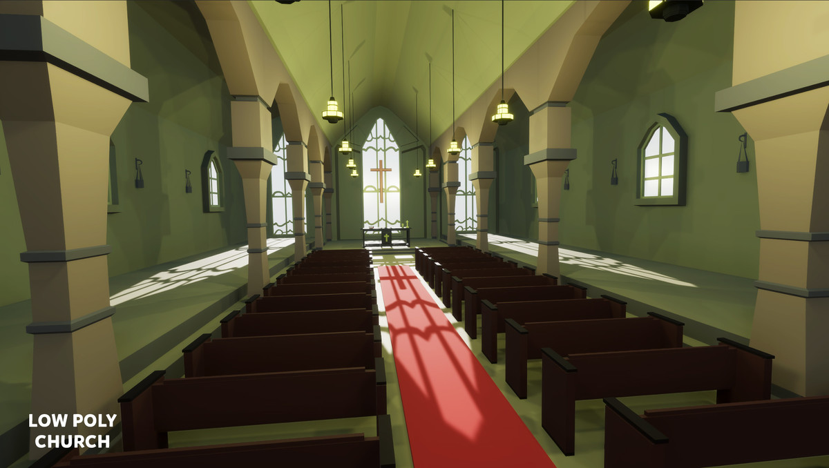 Low Poly Church - Optimized & Multi-Pipeline Support