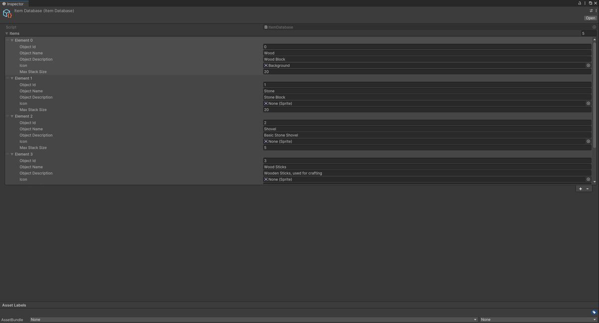 Inventory + Crafting System