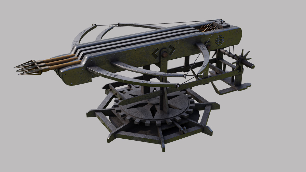 Ballista Metal Weapon Arrow Launcher URP HDRP Textures by Eight Vertexx