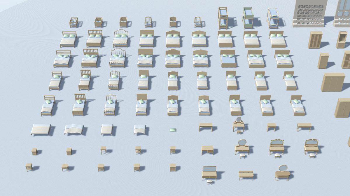 Low Poly MEGA Bedroom Pack