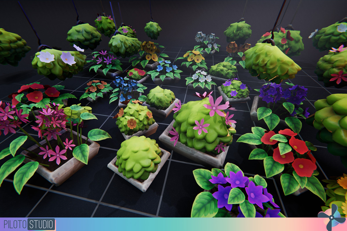 Stylized Vegetation Pack - Flowers, Bushes, Leaves, Vases
