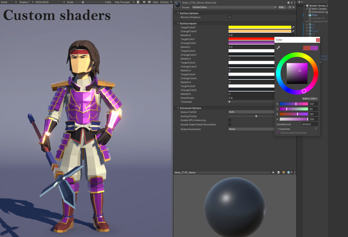 Polygon Characters_Modular Japanese Generals