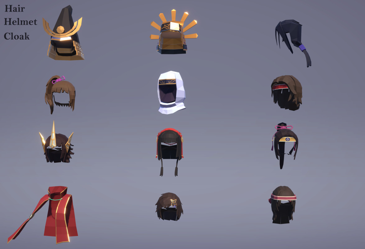 Polygon Characters_Modular Japanese Generals
