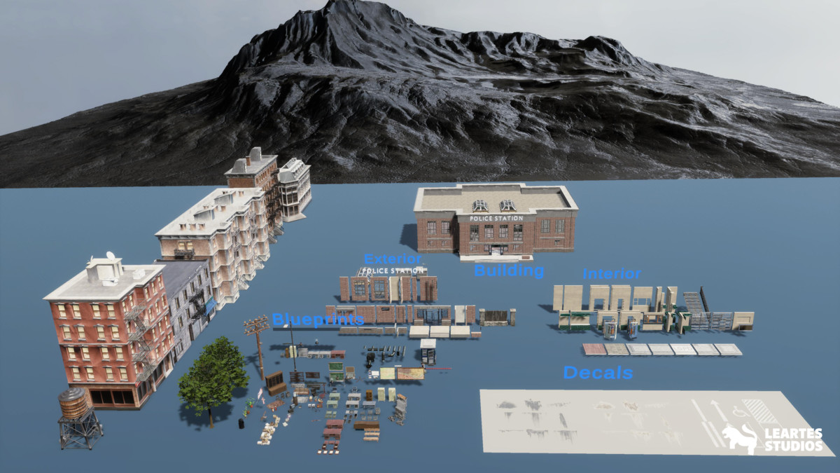 Retro Police Station Environment / Exterior + Interior