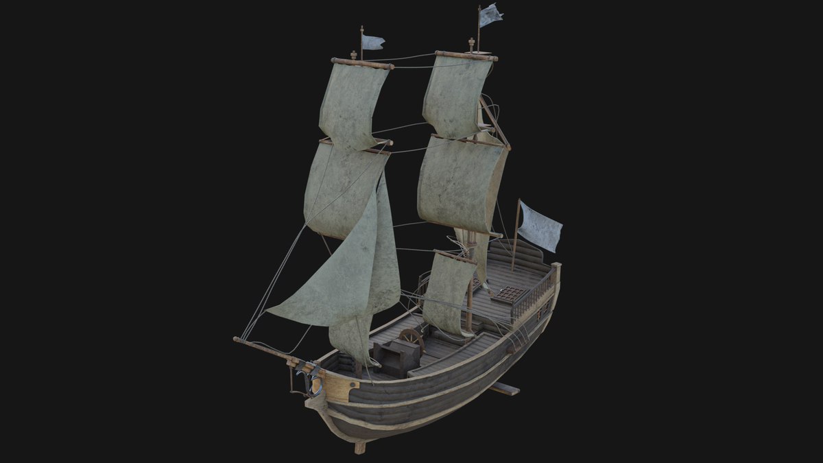 Sailing Ship Barque URP and HDRP Textures
