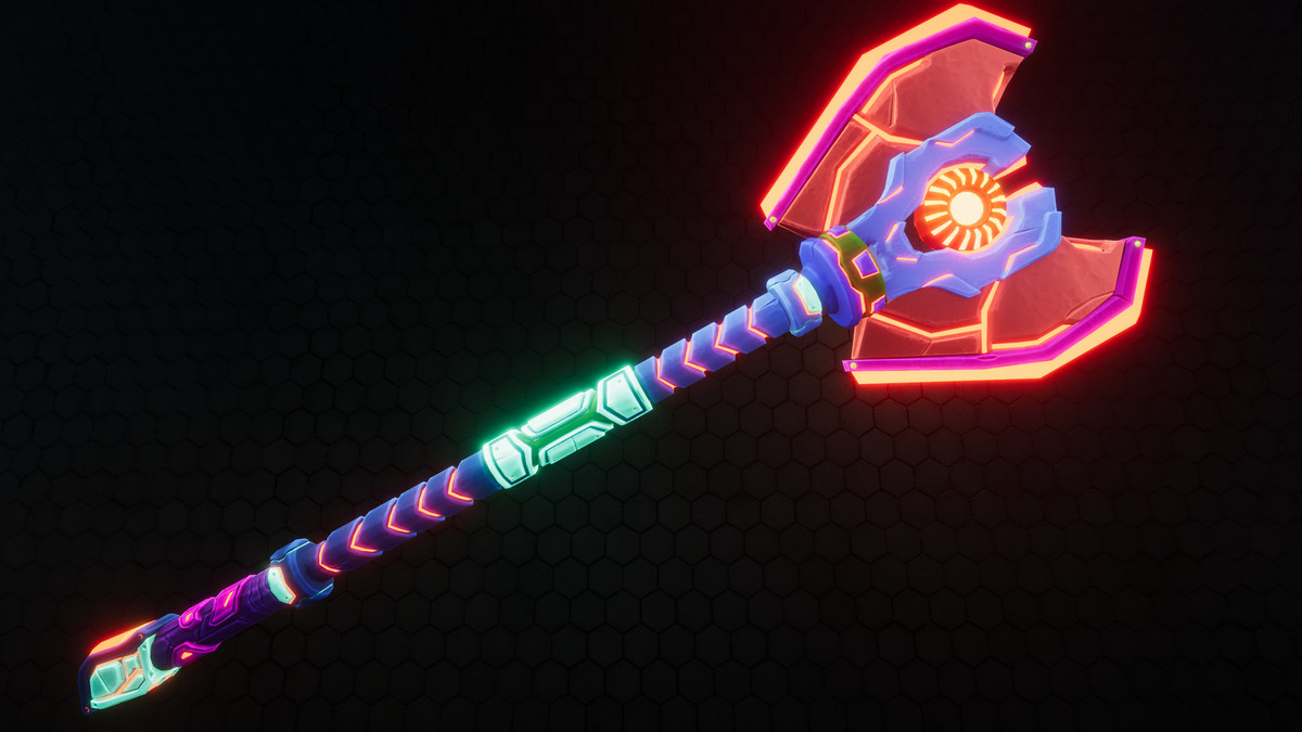 Axe fantasy sci-fi weapon with Effects