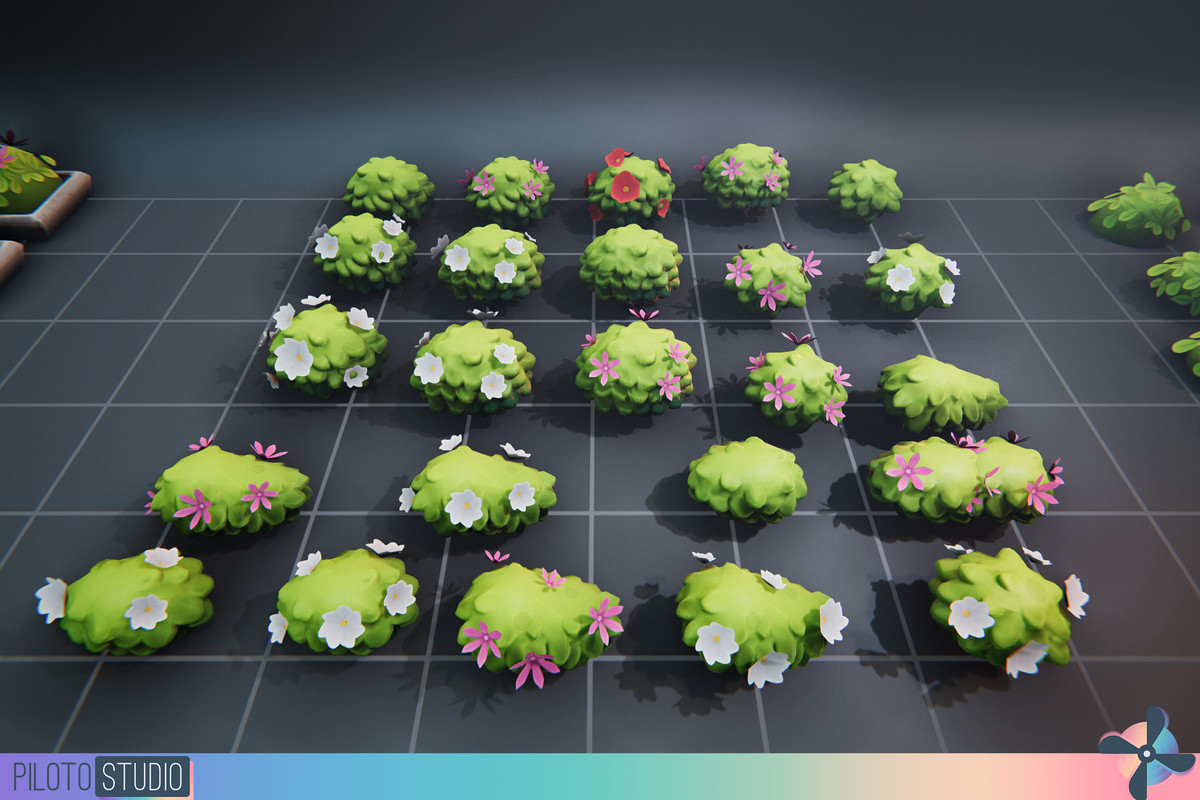 Stylized Vegetation Pack - Flowers, Bushes, Leaves, Vases