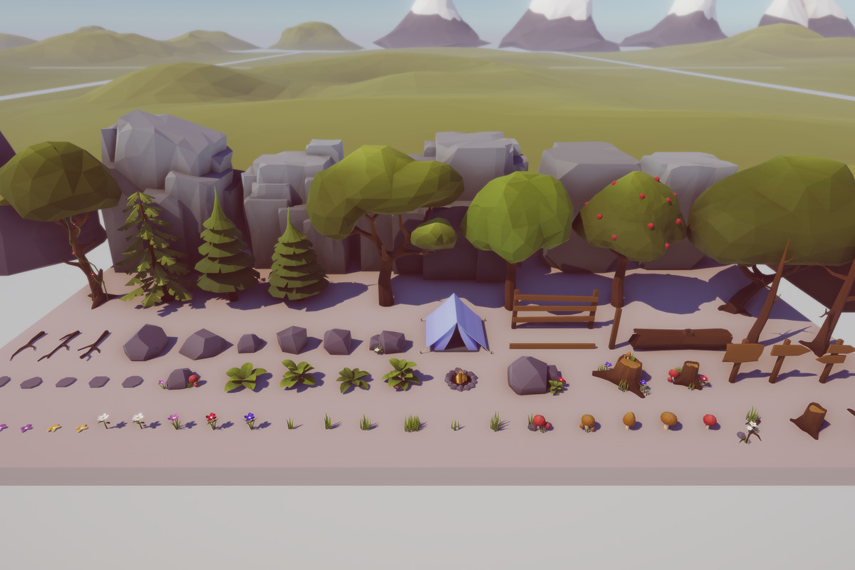 Low Poly Nature Gradient Pack