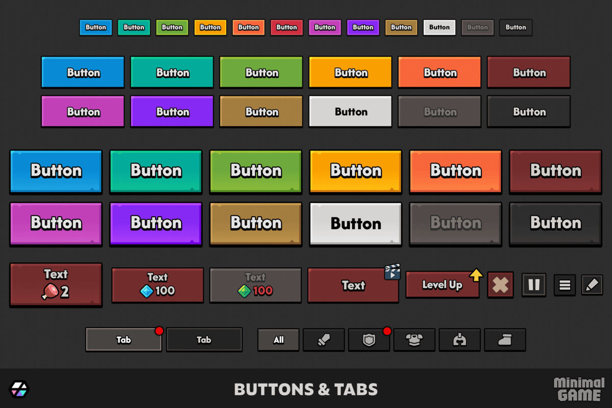 GUI Pro - Minimal Game Dark(+PSD)