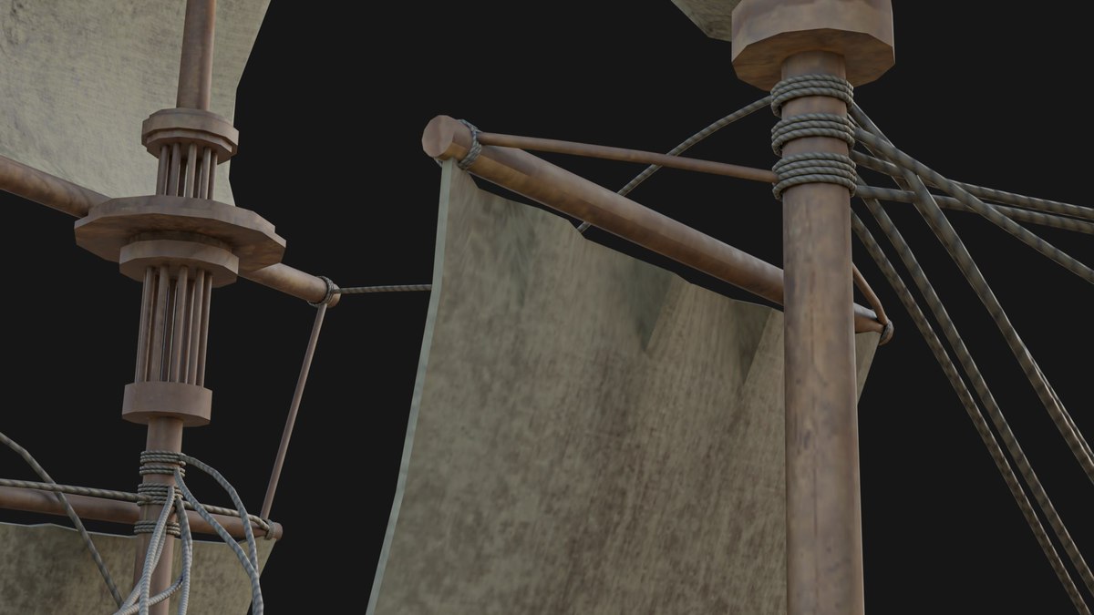 Sailing Ship Barque URP and HDRP Textures