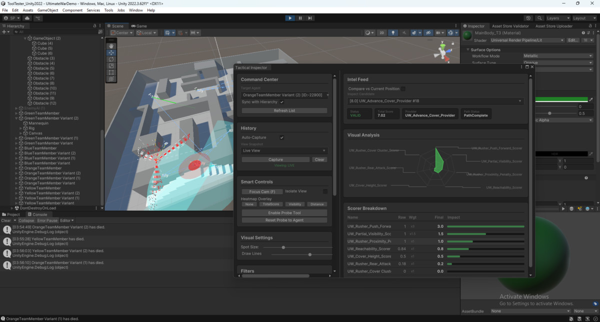 Tactical Cover & Retreat AI System