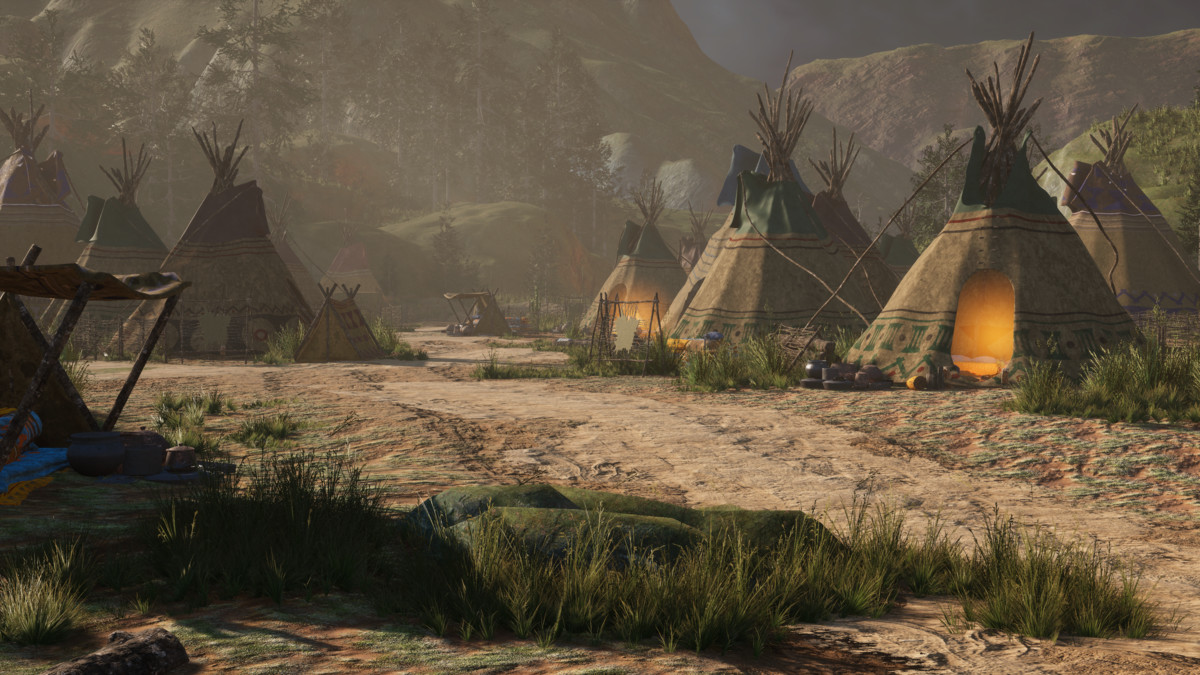 Native American Village (Village, Wild West Village, Mountains, Village)