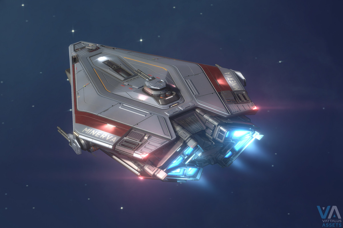 Spaceship with Full Interior: Minerva Corvette