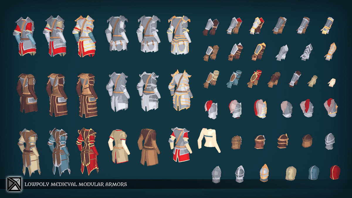 Lowpoly Medieval Modular Armors v4