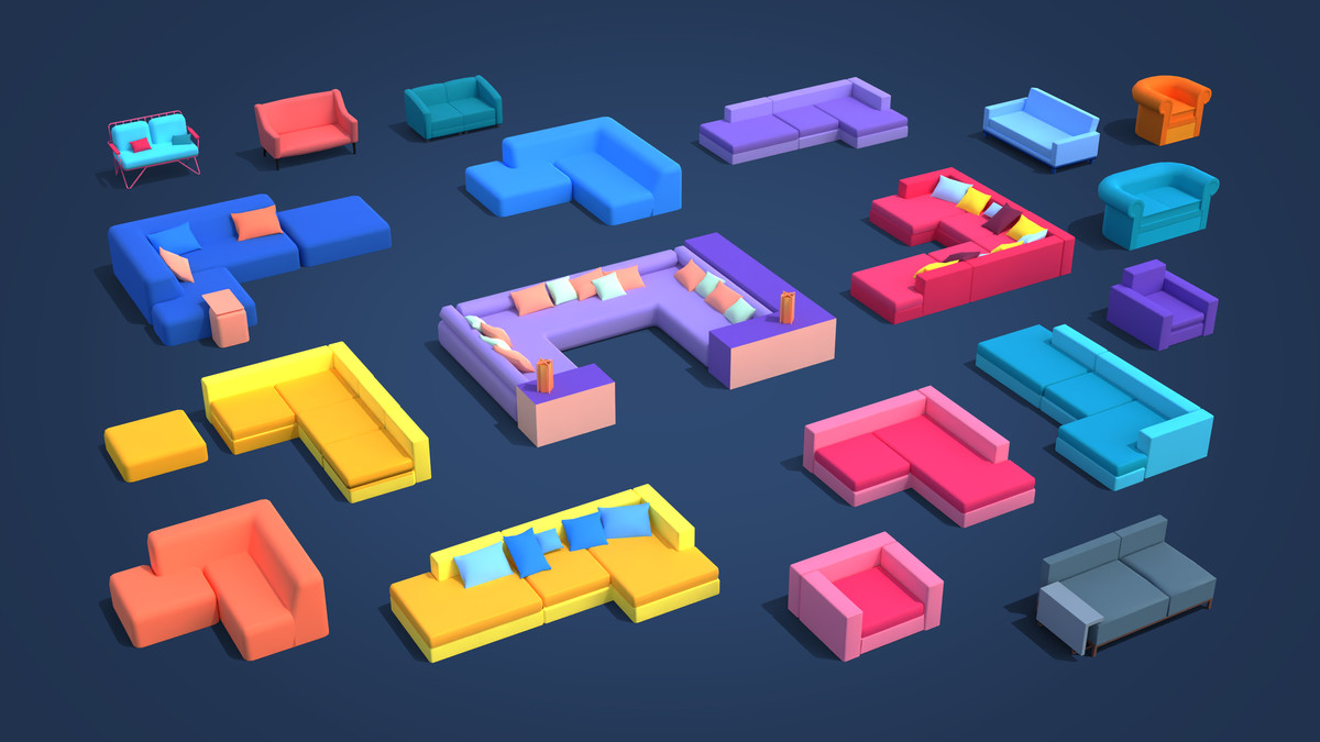 Furniture Bright - Low Poly 3D Models Pack