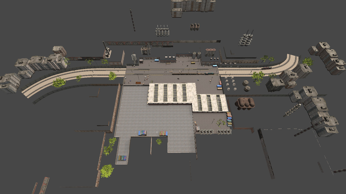 Industrial train station / train yard
