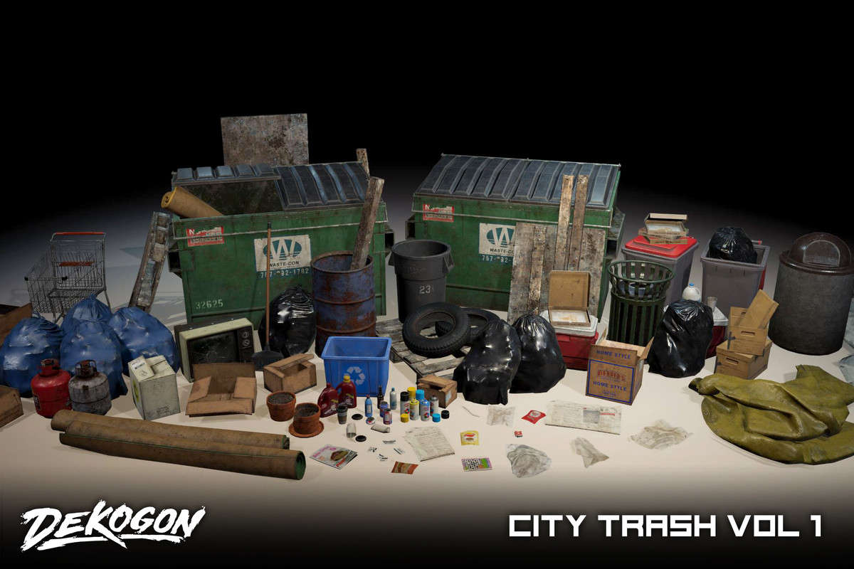 City Trash Prop Set - 100+ ASSETS