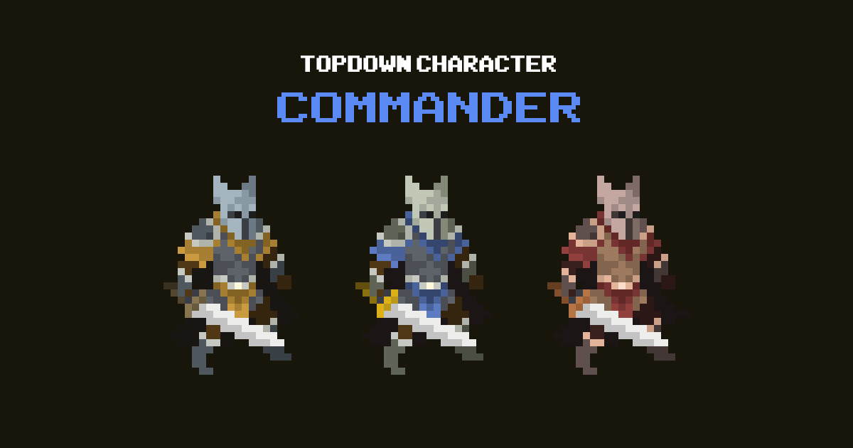 Commander – Top Down Pixel Art Character Assets by Sanctumpixel