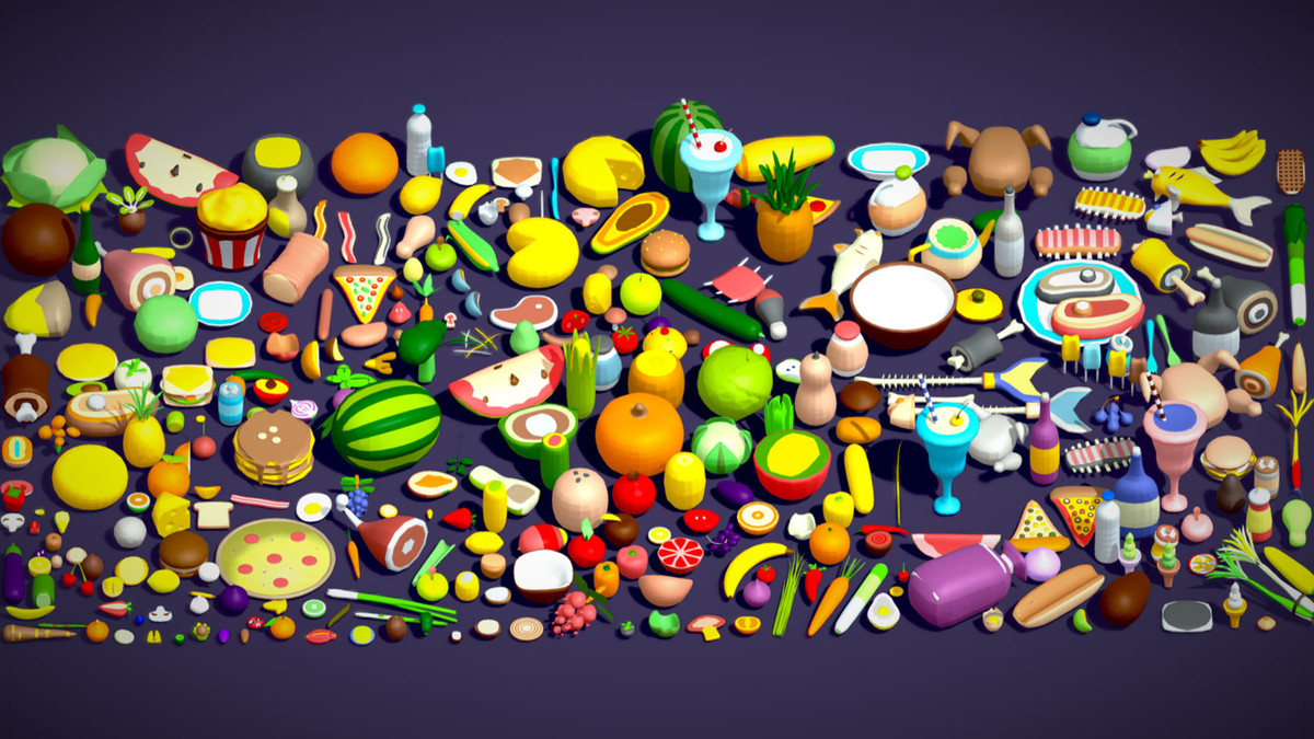 Food Pack - 310+ Foods Mega Pack - Low poly Vegetable Fruits Drink Veg ...