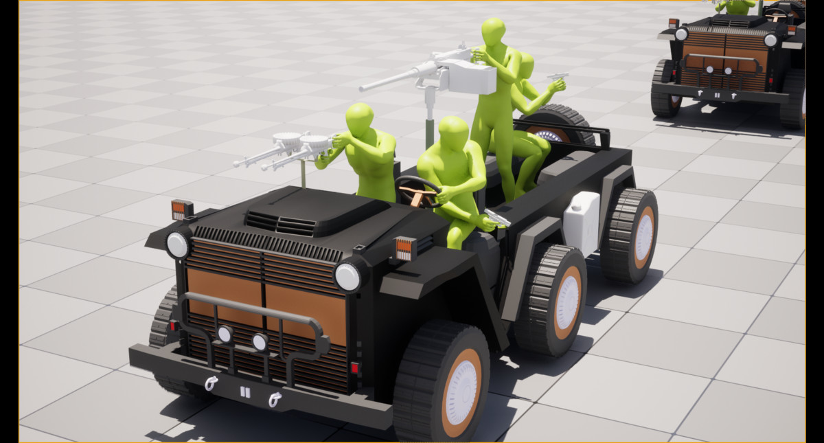Car Driving & Shooting Animation