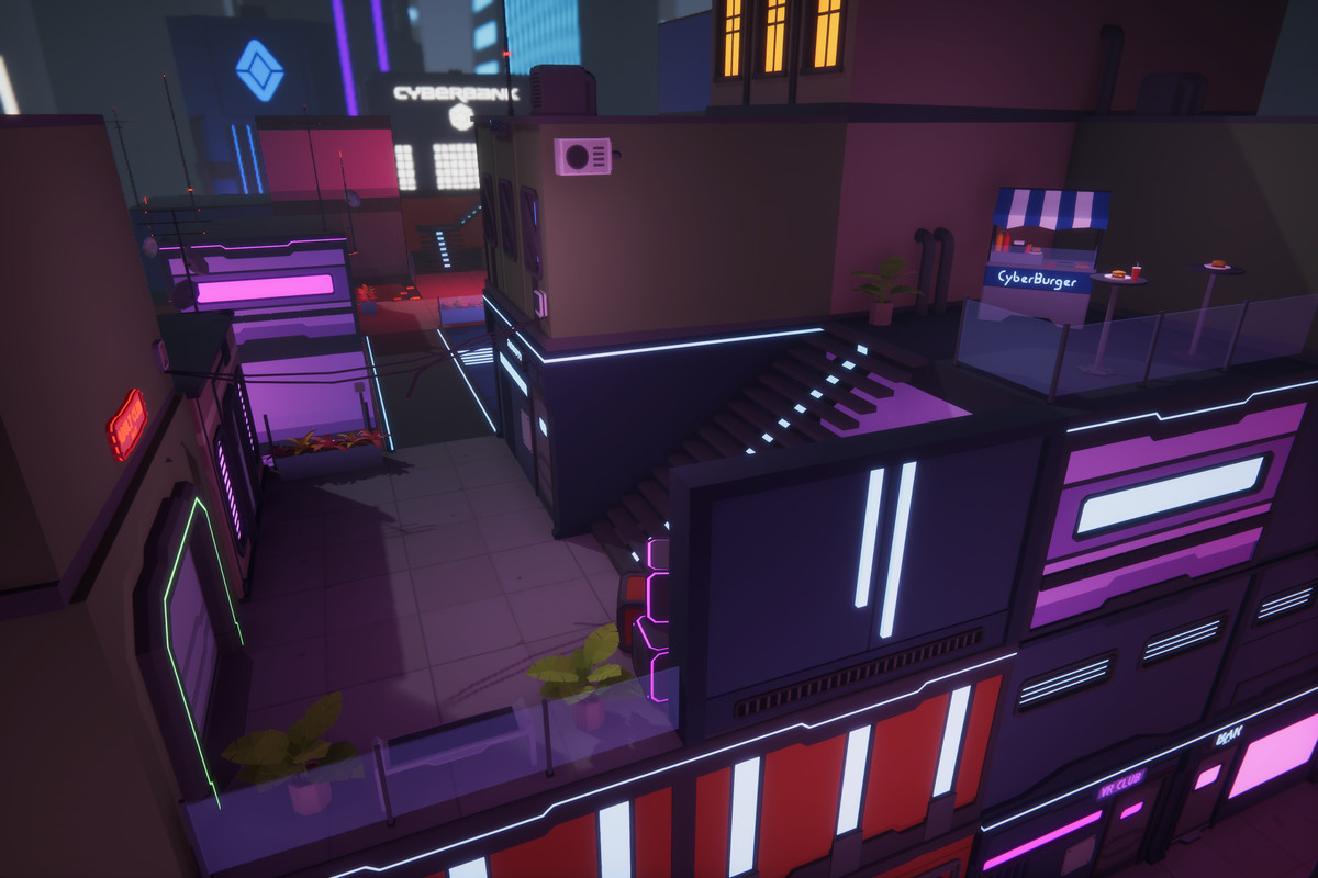Low Poly Sci-Fi Cyberpunk City