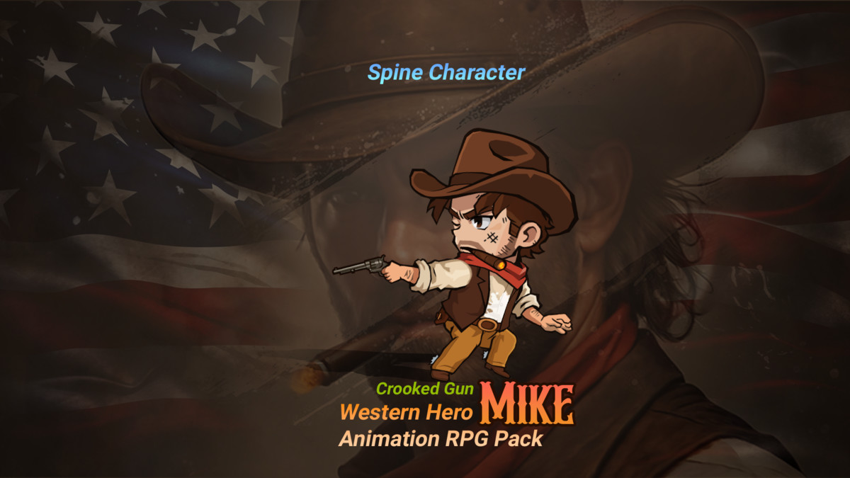 Cowboy_Crooked Gun_ Spine animation 2D Character