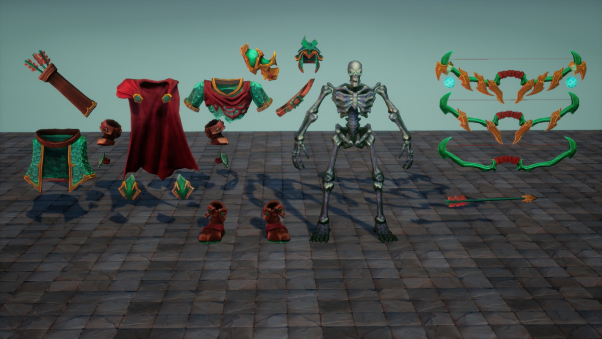 Modular Fantasy Stylized Skeleton Archer Hero