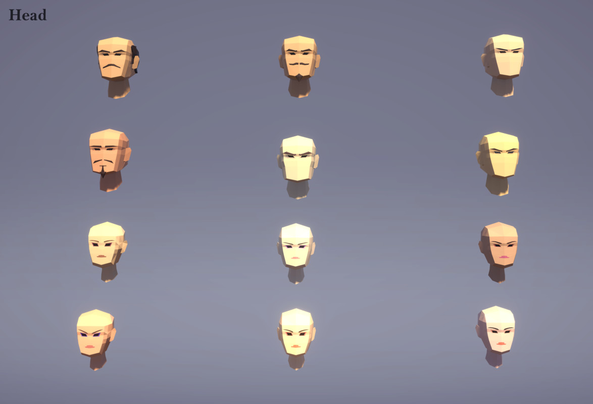 Polygon Characters_Modular Japanese Generals