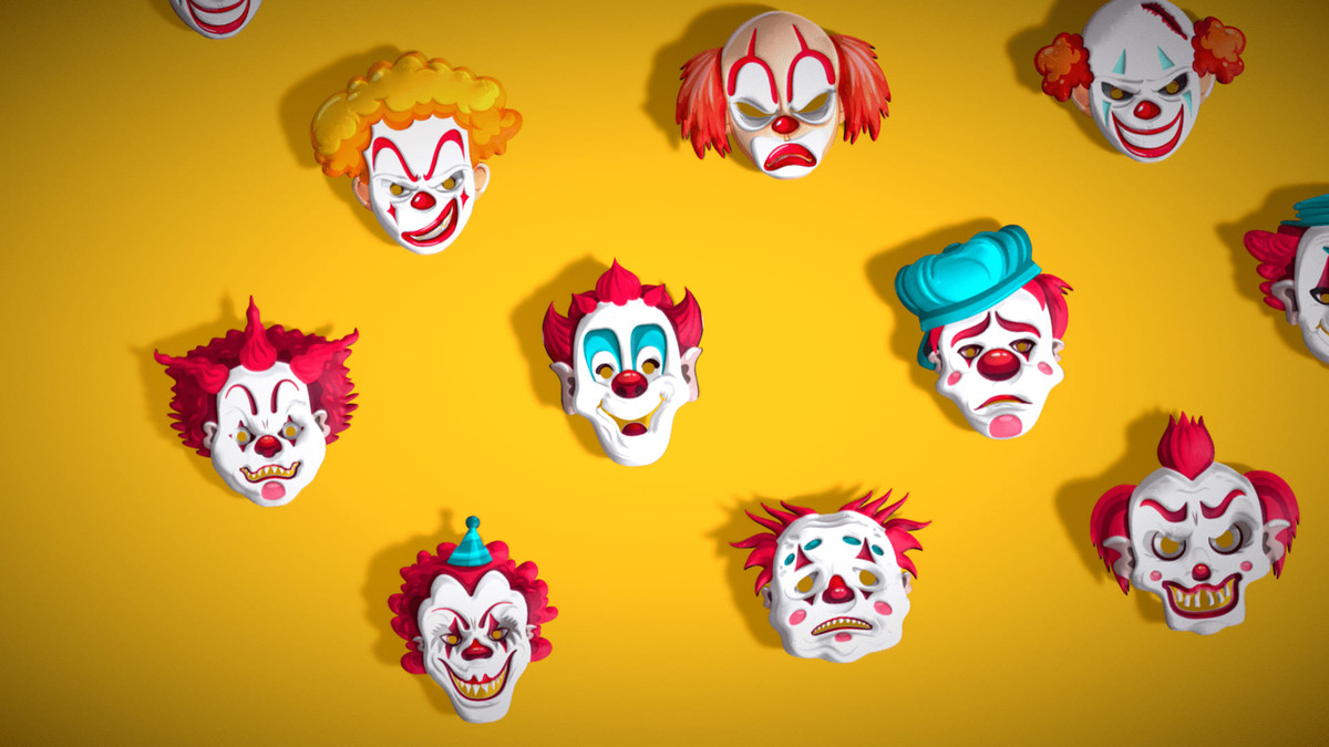 22 It Joker Horror Evil Masks Pack - Kids Evil Fantasy - Stylized Party ...