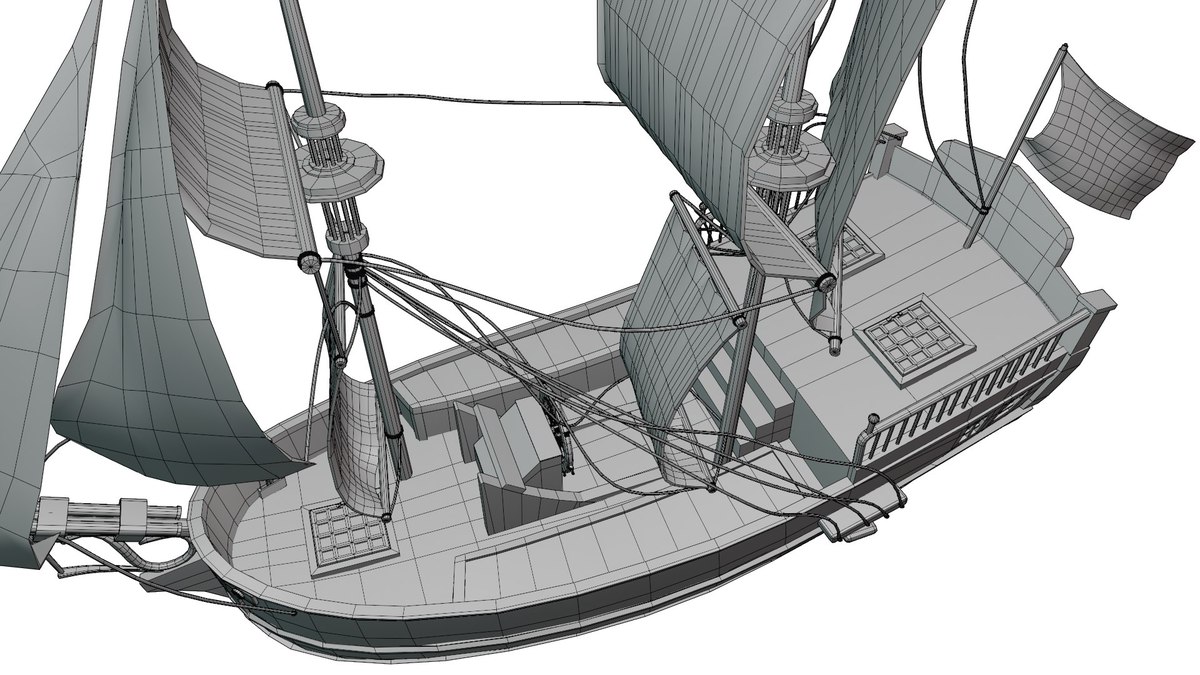 Sailing Ship Barque URP and HDRP Textures
