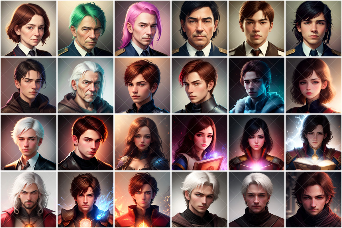 Fantasy Character Portraits - Dark and Light