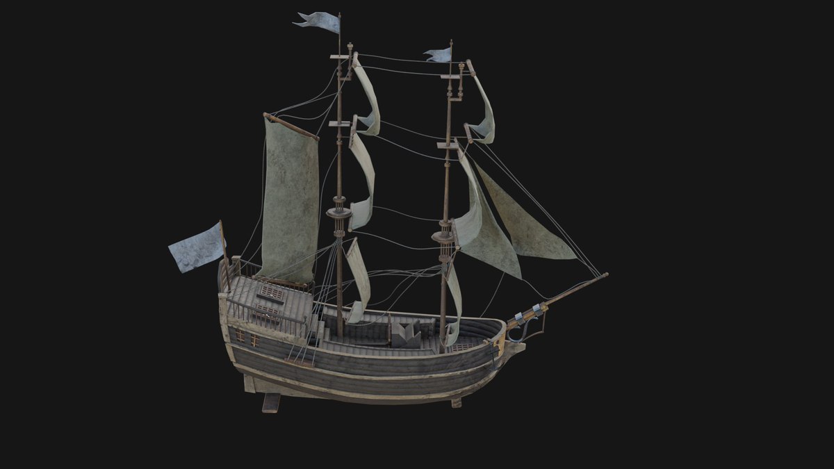 Sailing Ship Barque URP and HDRP Textures