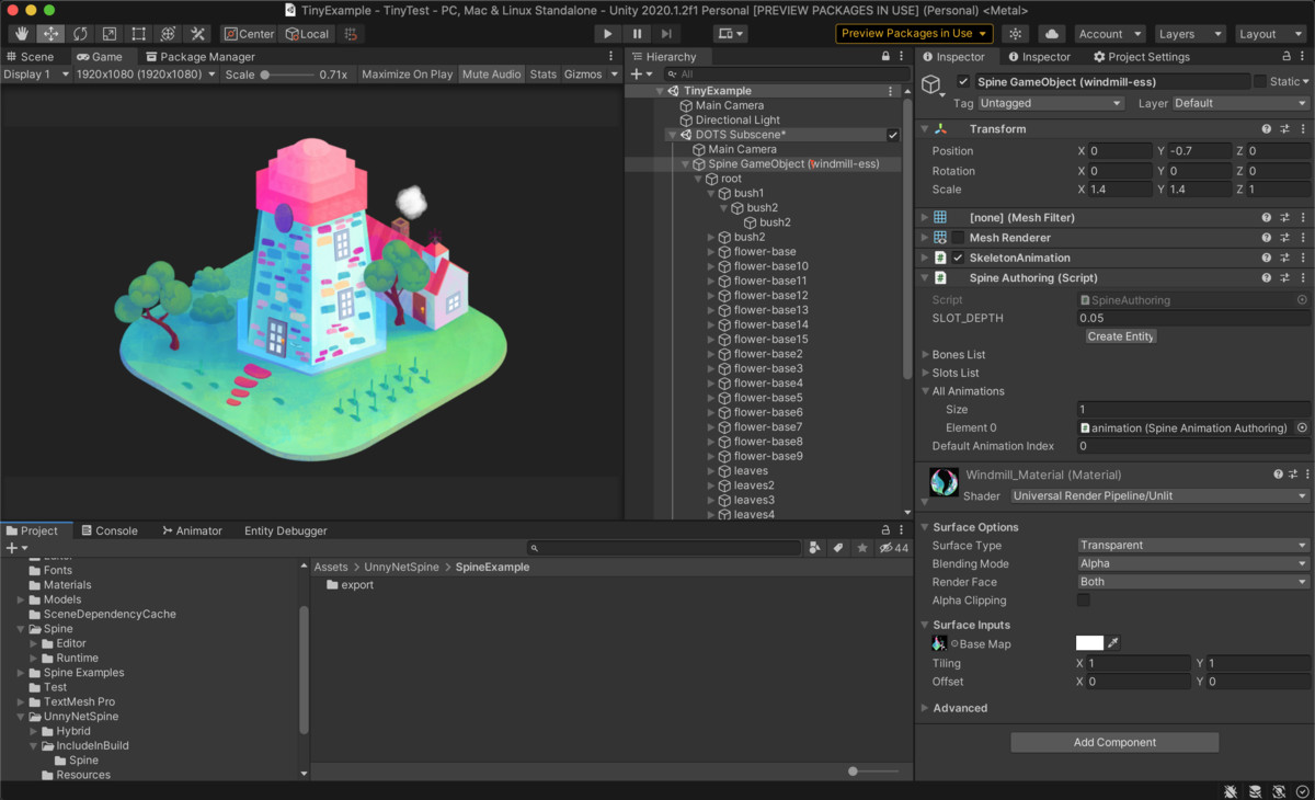 Spine animation converter for ECS and Tiny - AssetsDeals.pro