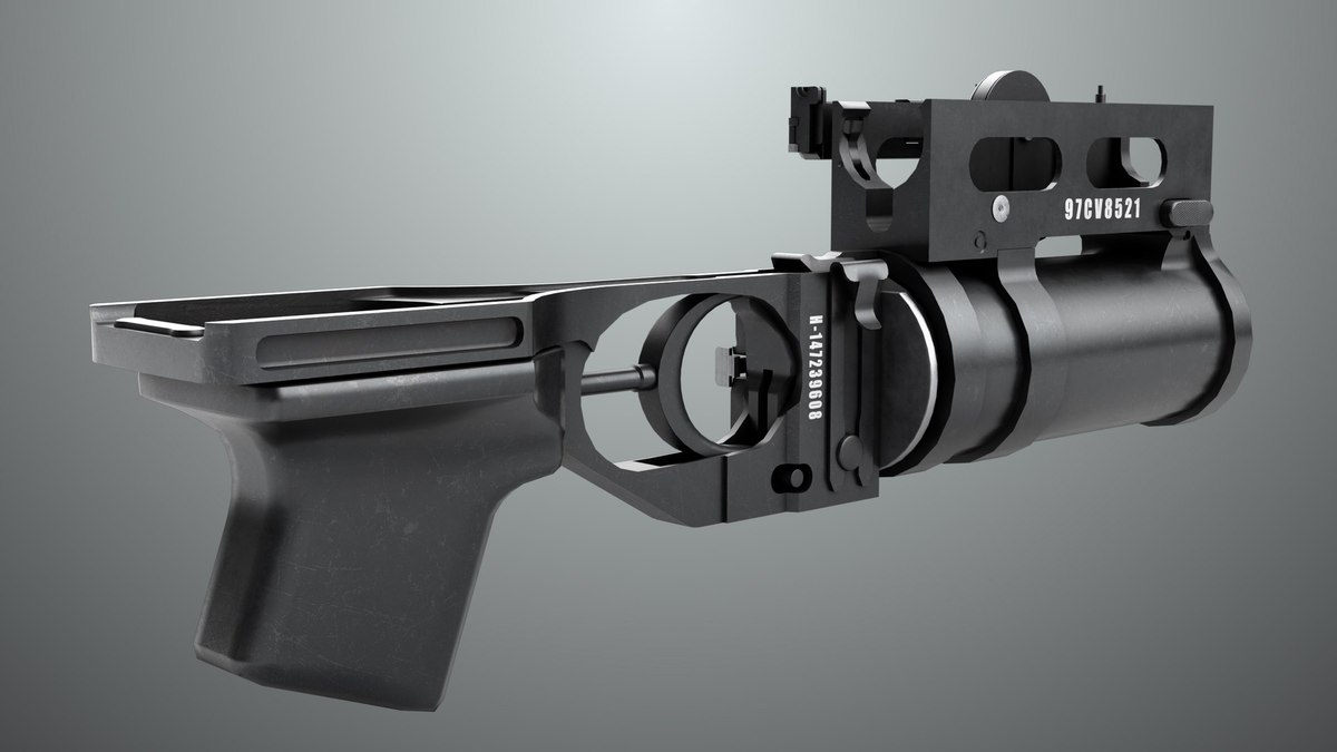 Grenade Launcher 03 Black URP HDRP Textures