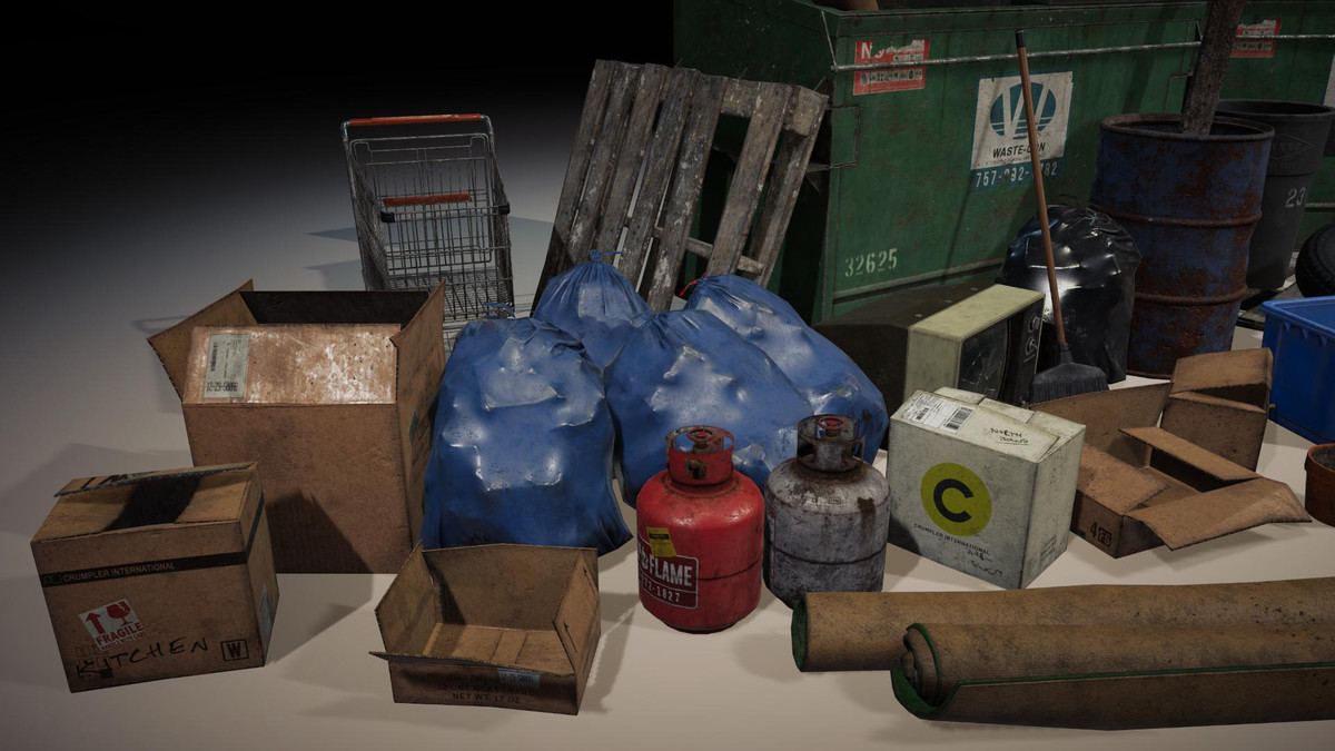 City Trash Prop Set - 100+ ASSETS