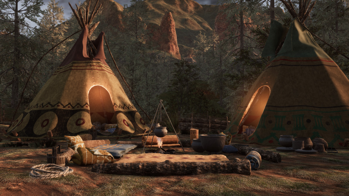 Native American Village (Village, Wild West Village, Mountains, Village)