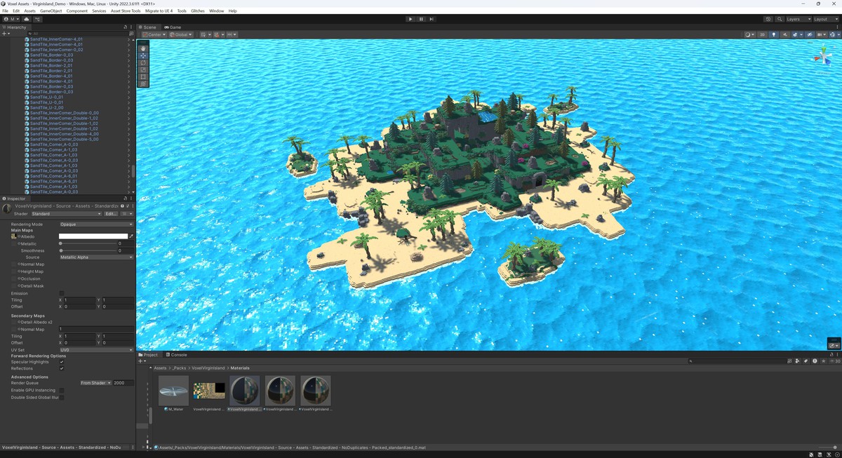 Voxel Virgin Island – 3D pixel art – monogon by monogon