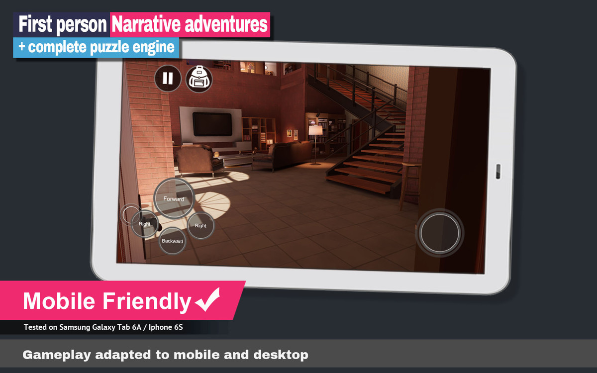 First person narrative adventures + complete puzzle engine