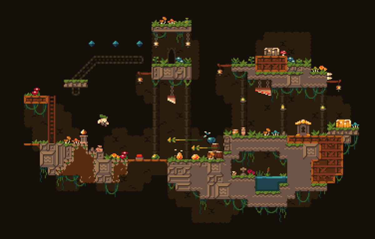 Underground Ruins PixelArt Tileset 8x8