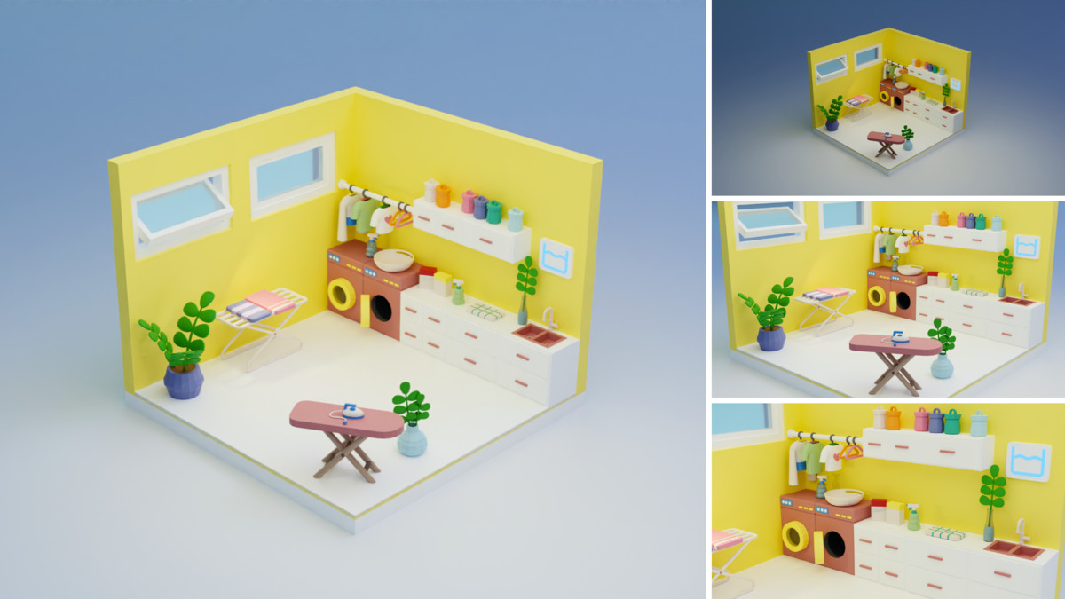 Low Poly Rooms Interiors 3 - Stylized Asset Pack