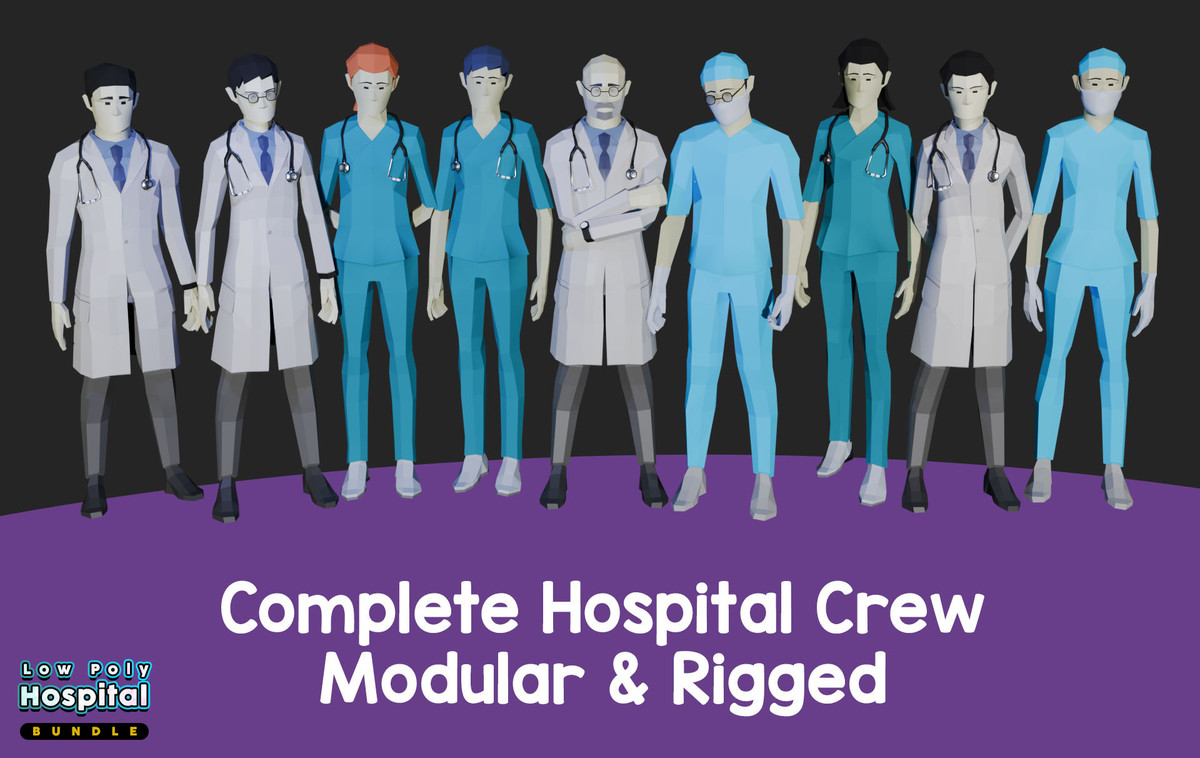 Ultimate Low Poly Hospital Bundle