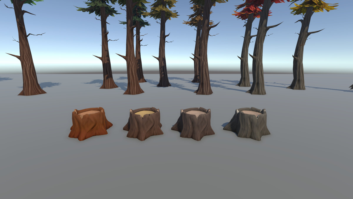 Seasonal Stylized Pine Tree Set