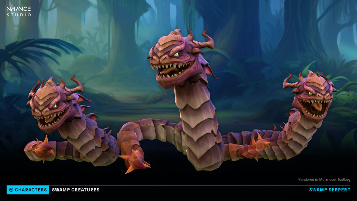 Stylized Fantasy Swamp Serpent