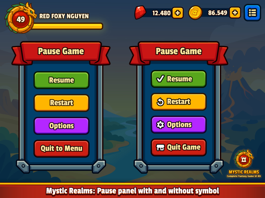 Mystic Realms: Premium Fantasy UI System