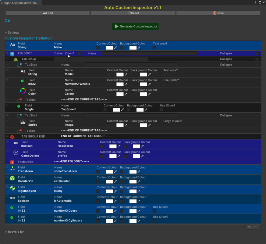 Auto Custom Inspector