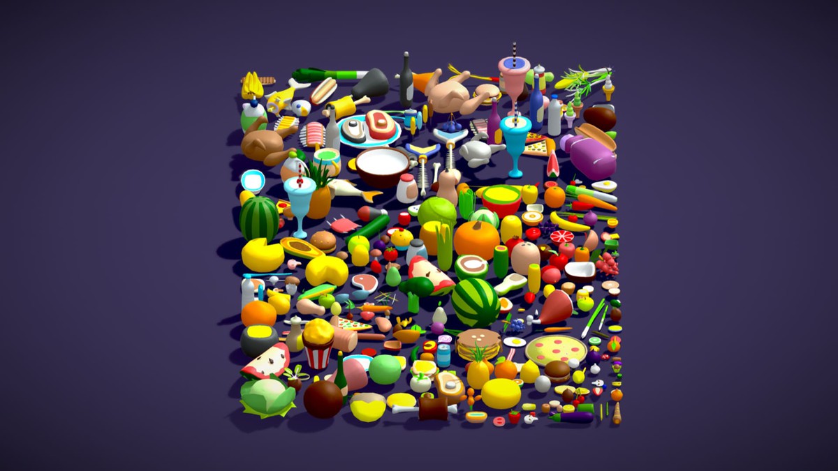 Food Pack - 310+ Foods Mega Pack - Low poly Vegetable Fruits Drink Veg ...