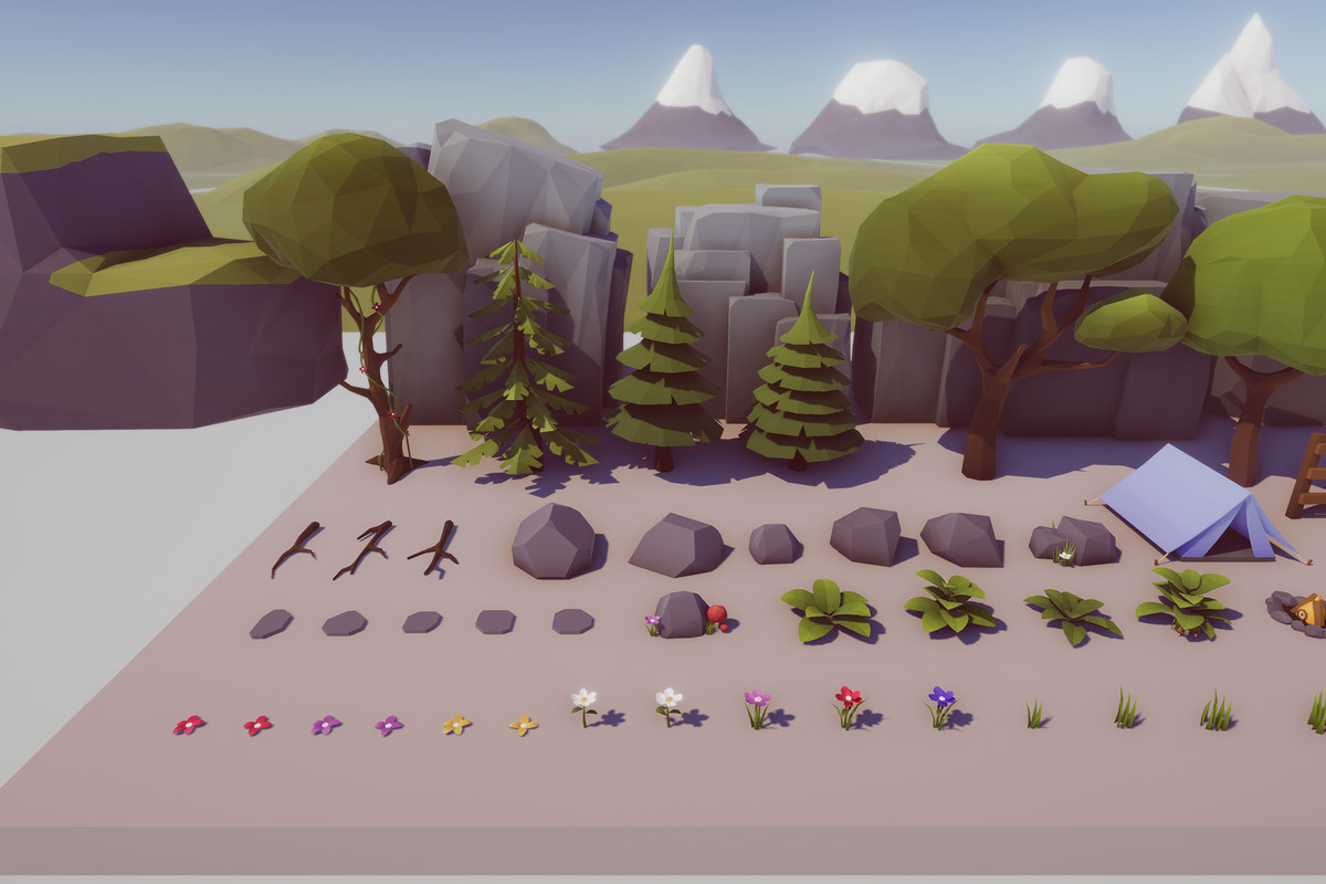 Low Poly Nature Gradient Pack