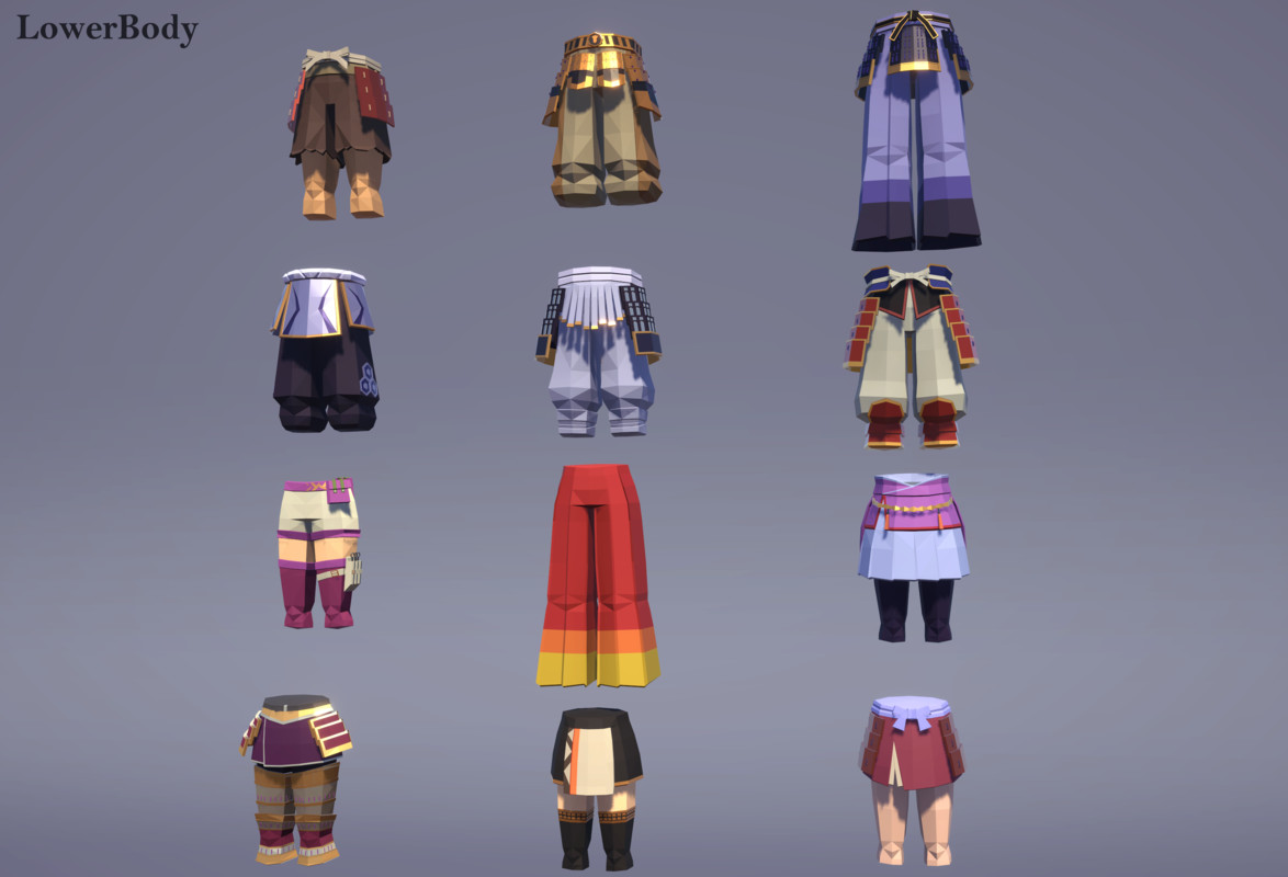 Polygon Characters_Modular Japanese Generals