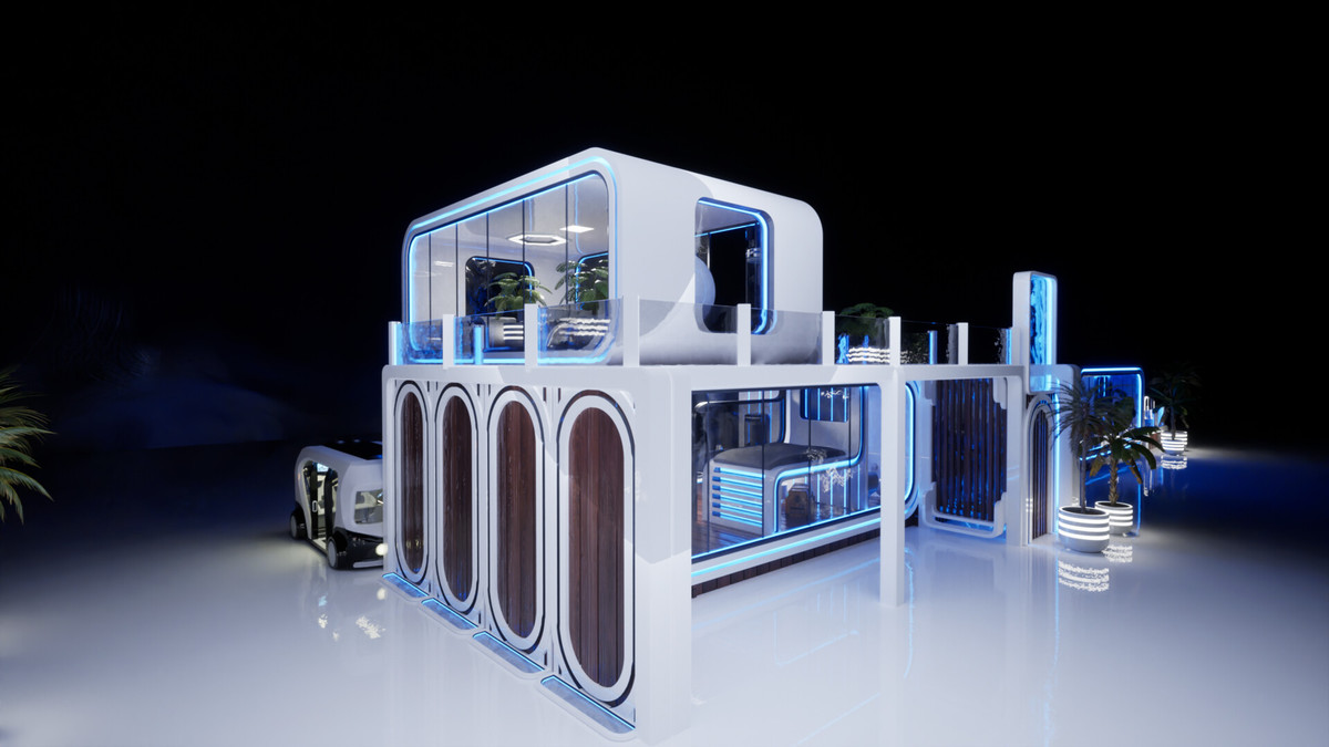 Futuristic Cabin Settlement – Modular Sci-Fi Environment